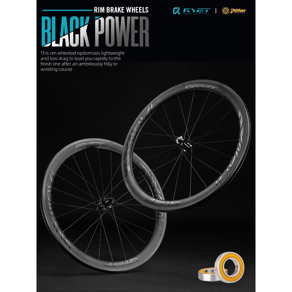 2023 RYET Rim Brake Carbon Wheels Road Carbon Wheelsets Ceramic Racing ...