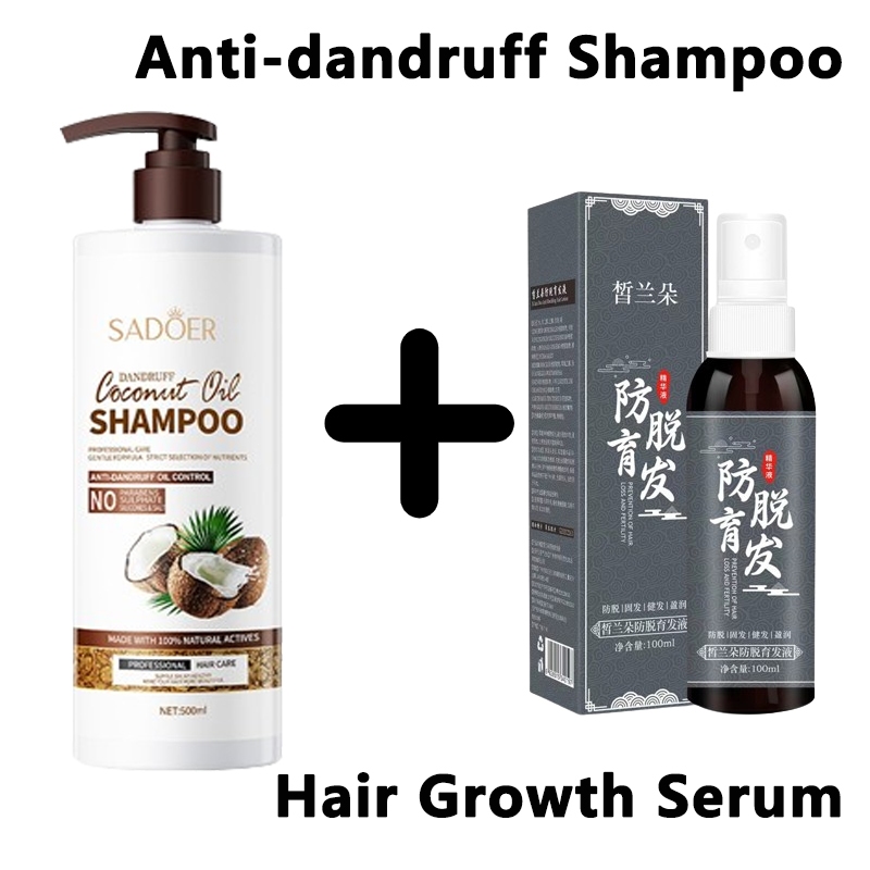 HB Anti-Dandruff Shampoo Coconut Shampoo 500ML Hair Growth Serum Spray ...