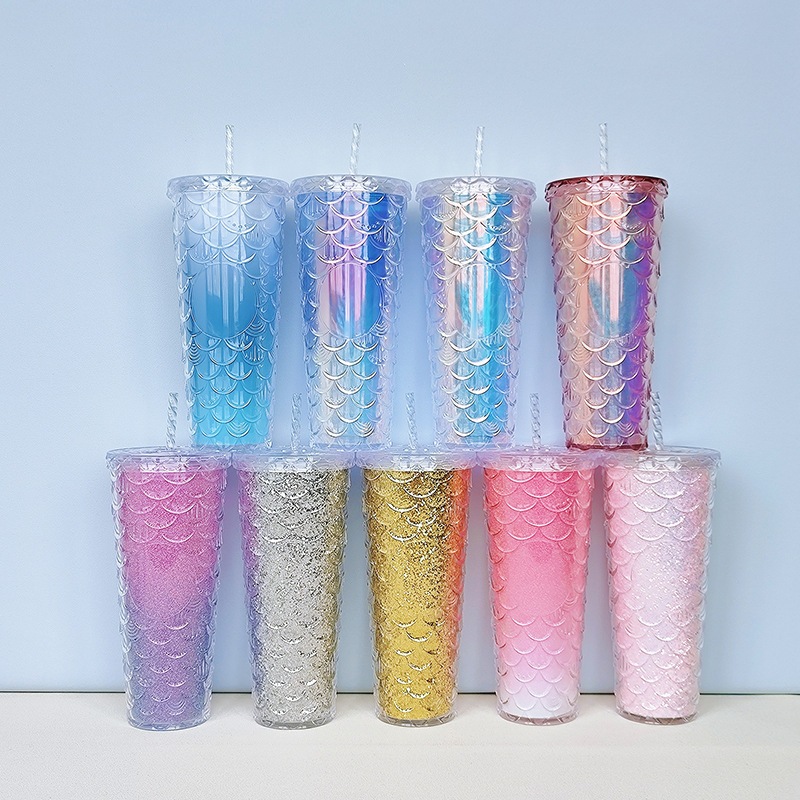 Cross-border Hot-Selling Fish Scale Cup Studded Double-Layer Plastic ...