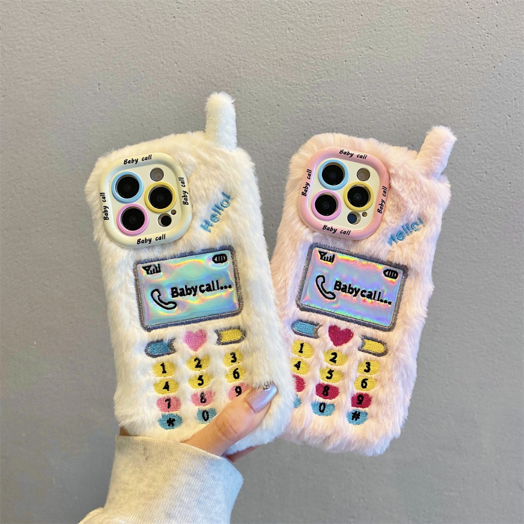 Plush Series Retro Phone Stand Iphone Case For IPhone 16 ProMax ...