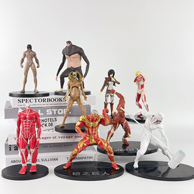 8 Styles Anime Attack On Titan Figures Beast Colossal The Founding ...