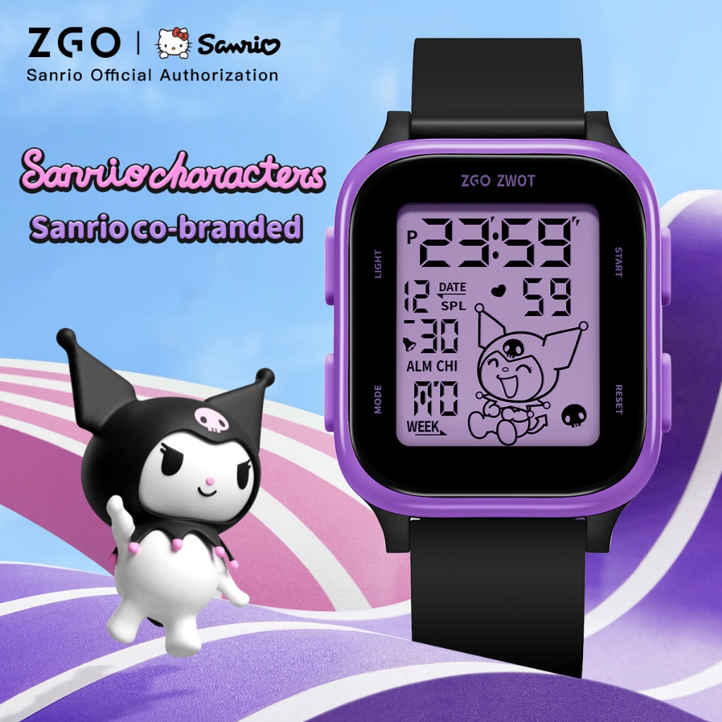 ZGO x Sanrio Kuromi Watch For Girls Students Electronic Waterproof ...