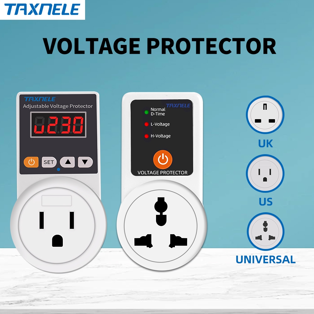 TAXNELE Automatic Voltage Protector Socket AC 220V Adjustable 16A ...