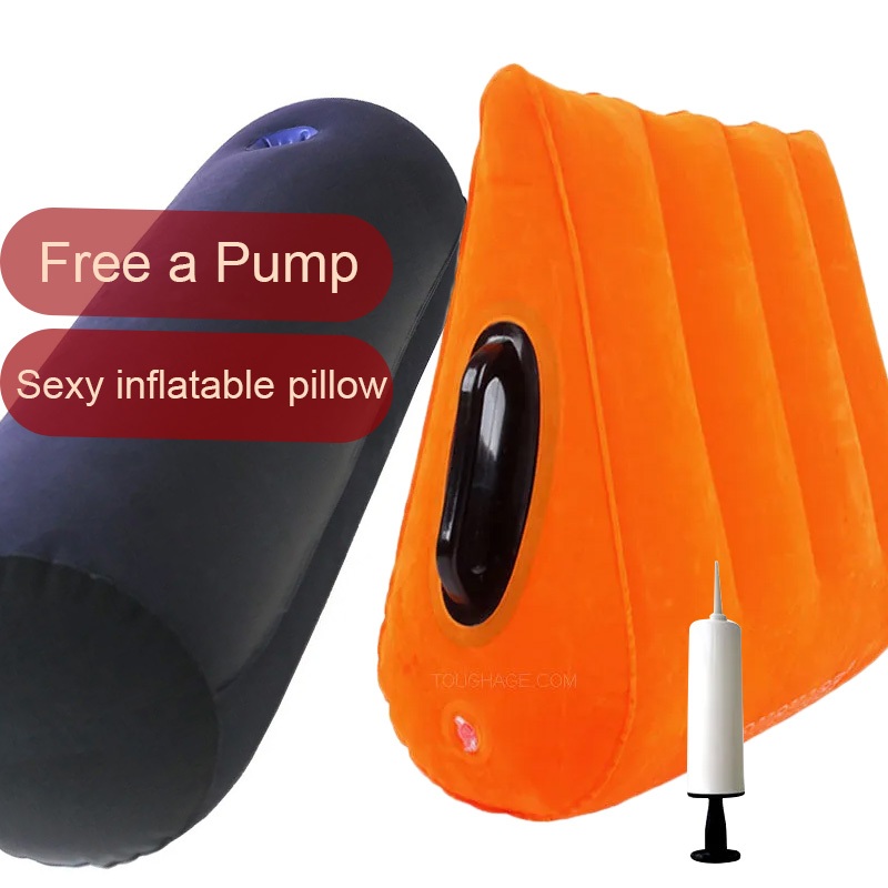 (Free air pump)Triangle Pillow and Cylindrical love Pillow travel ...