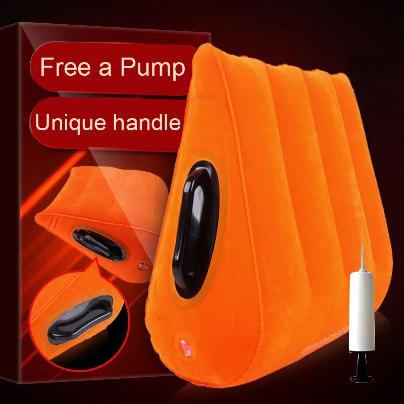 (Free air pump)Orange Color Triangle Pillow love Pillow travel pillow ...