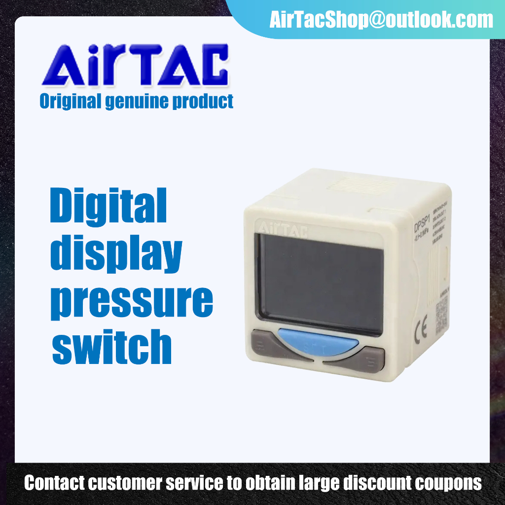 AIRTAC Pneumatic DPS Series High Precision Digital Pressure Switch Pneumatic Element Digital ...