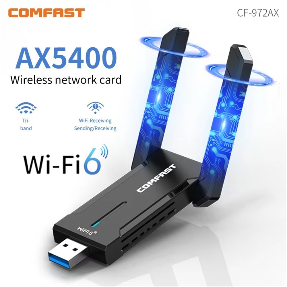 Comfast AX5400 WiFi6 USB 3.0 Adapter - Kad Rangkaian Wayarles Dual-Band ...