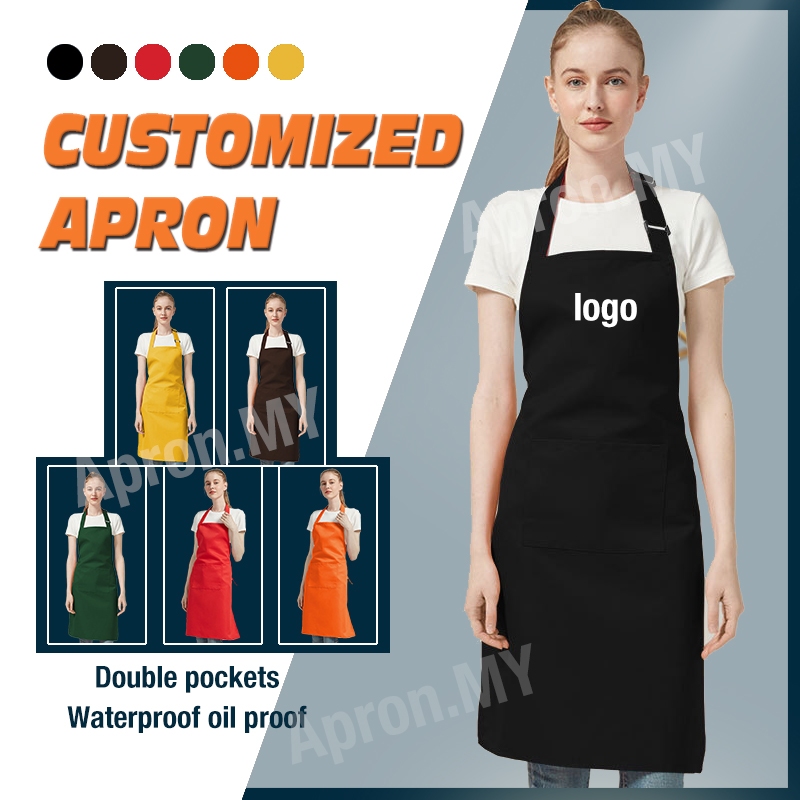 Black apron custom name kitchen apron chef restaurant waiter work apron ...