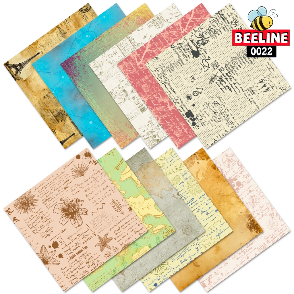 Beeline Map Paper 15cm Origami Scrapbook Scrap paper Retro Pattern ...