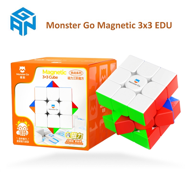 GAN Monster Go Series 3x3 Magnetic Cube Stickerless Educational Cube ...