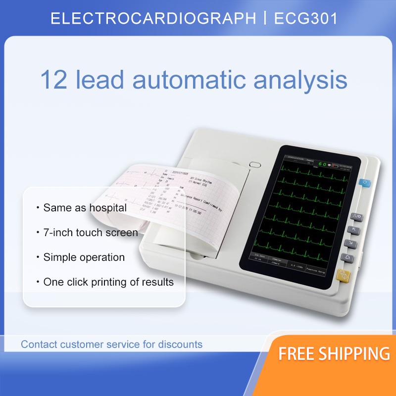 [COD] Medical Three-Channel Portable ECG Machine, 12 Guides, Fully ...
