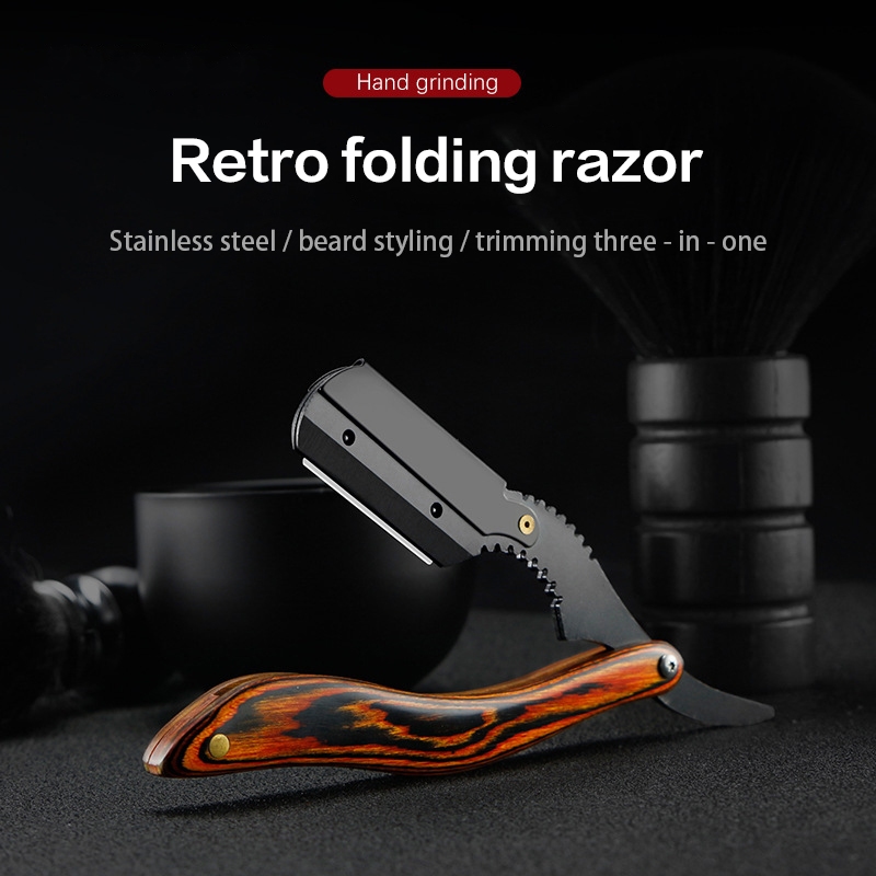 Mechata old-fashioned hand razor folding hair shaver men's facial ...