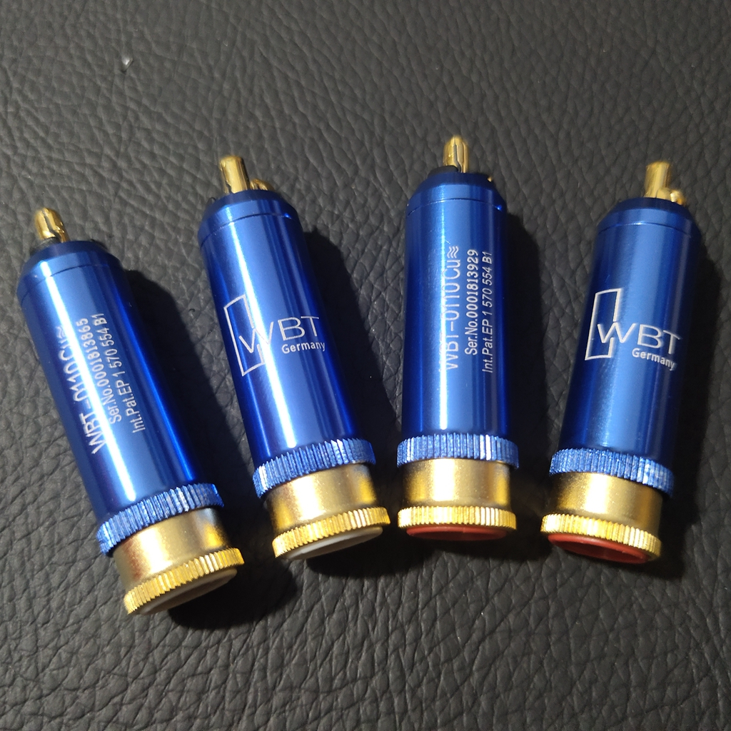 4pcs Original German WBT-0110Cu Nextgen connector RCA Hi-End Hifi Audio ...