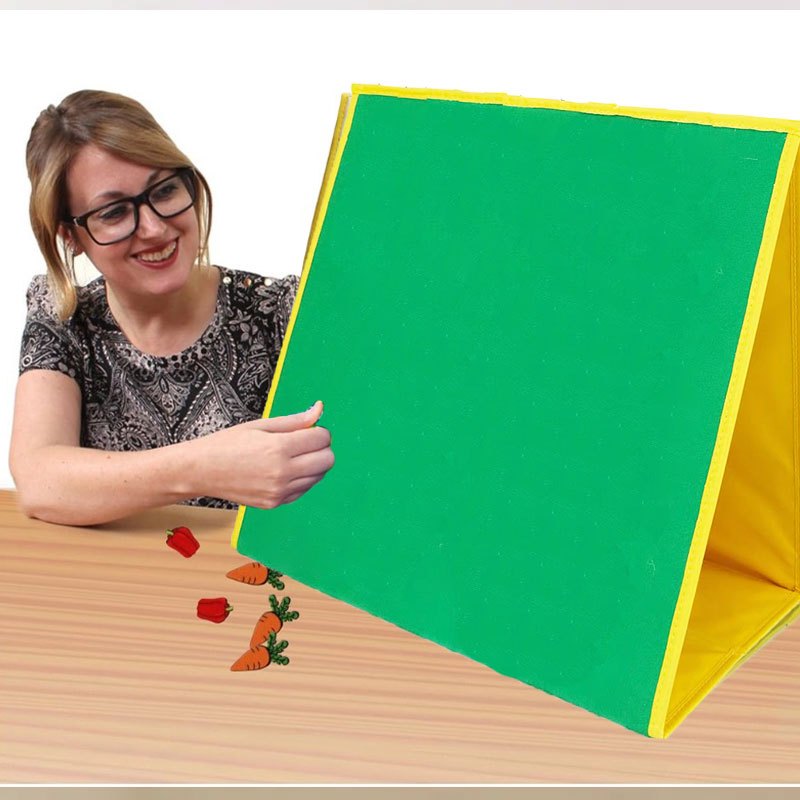 BELLKIDS Teaching Display Board Story Felt Board Blue Green Foldable ...