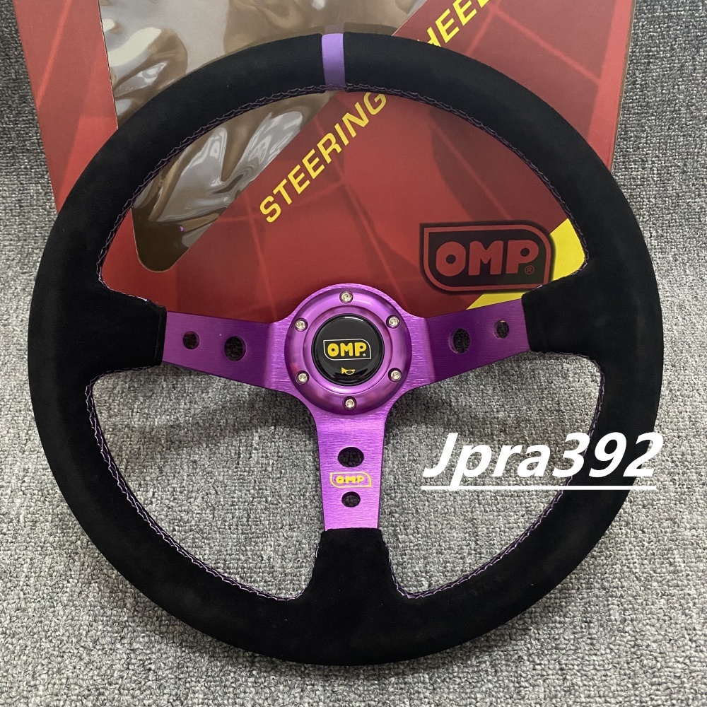 OMP suede steering wheel 340mm suede style deep disc steering wheel ...
