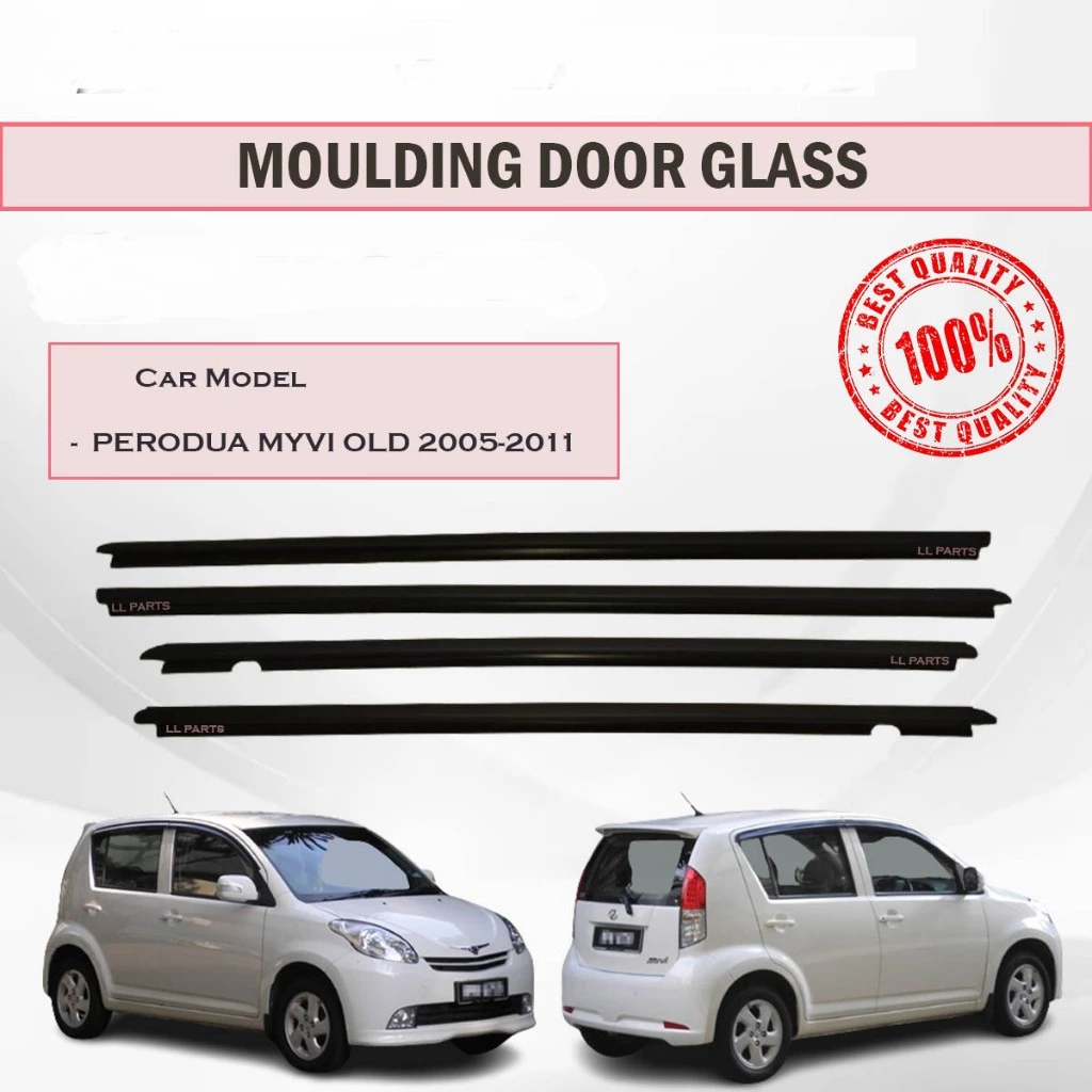 4PCS Original MYVI Window Outer Moulding Door Glass Weather Strip ...