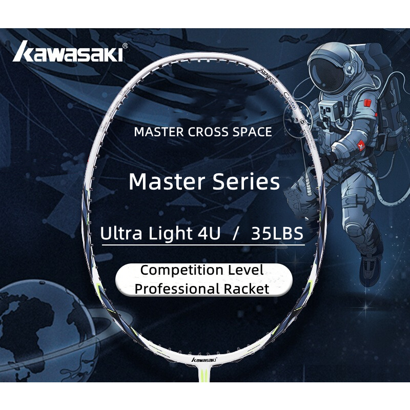 Kawasaki Badminton Racquet MASTER CROSS SPACE 4U 18-35LBS Professional ...