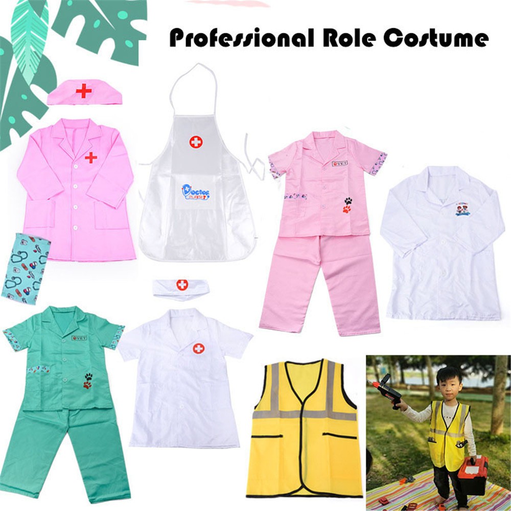 Kid Doctors Costume Boys Girls Research Scientist Engineer Chef's Apron ...