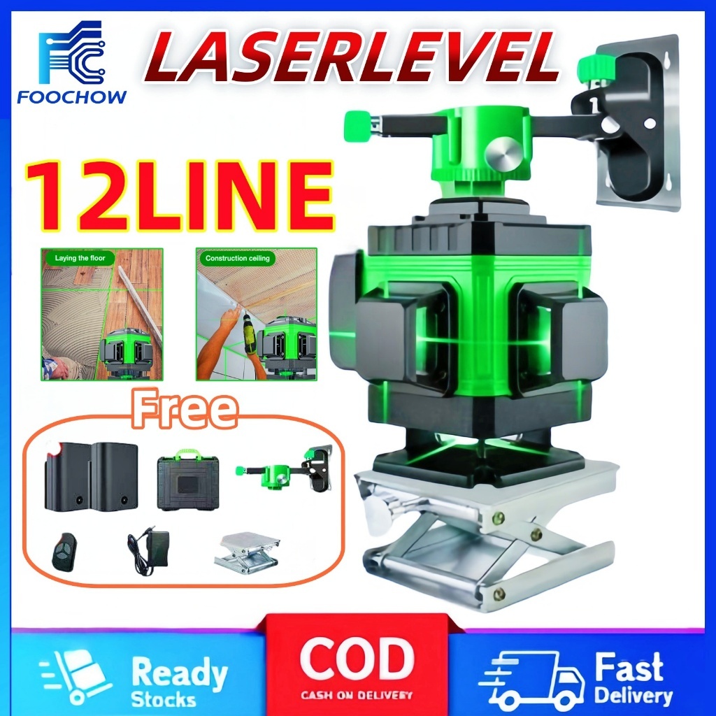 8/12/16 Lines Laser Level Green Light Making Laser 360° Adjustable Auto ...