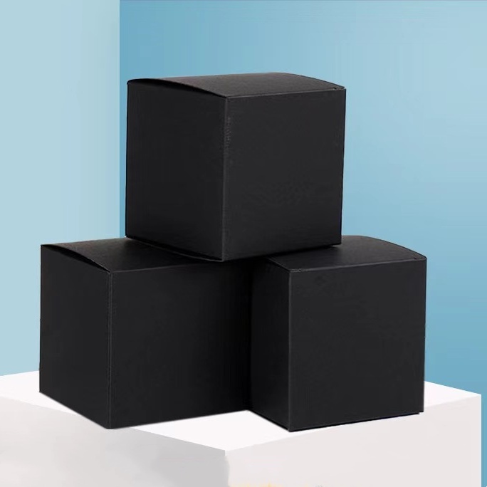 50pcs/Lot Wholesale Square Packaging Box Black Cardboard Box 350G Blank ...