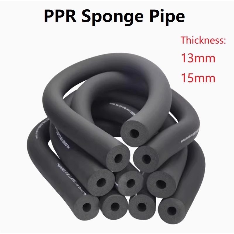 Thickness 13mm 15mm Sponge Rubber Pipe Black PPR Sponge Pipe Waterproof ...