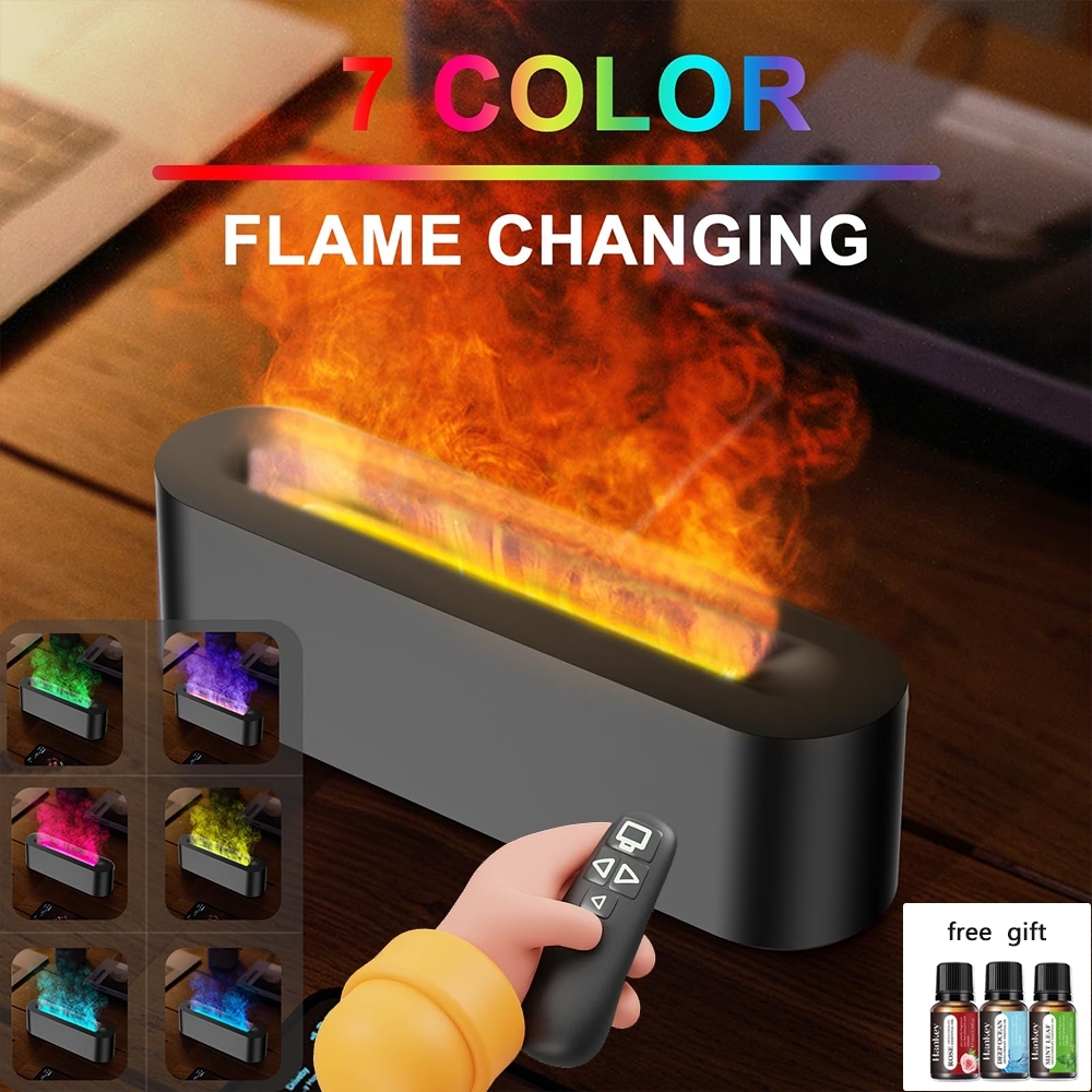 New Remote Control Flame Ultrasonic Air Diffuser Fog Cooler Remote ...
