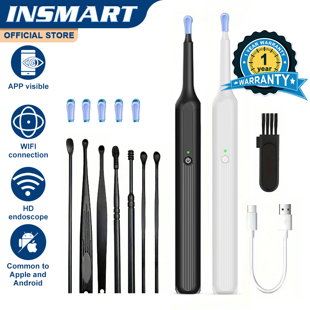 INSMART S2 Ear Wax Removal Ear Pick Wireless Visual Earpick With Camera ...
