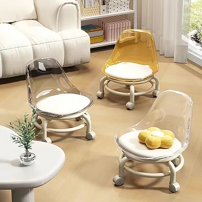 Eames Swivel Low Stool With Wheel Children Small Chair Round Stool ...