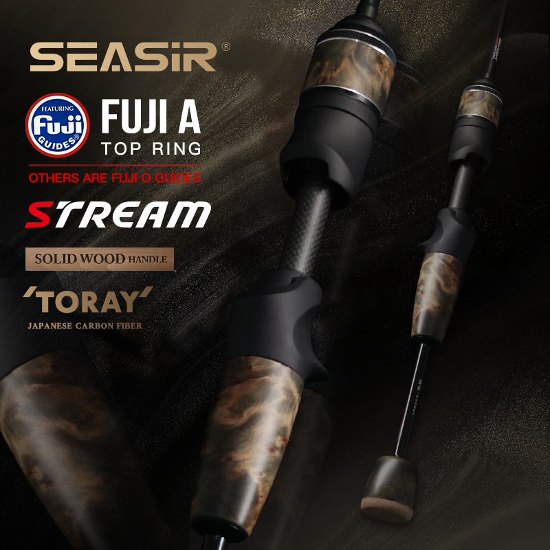 SEASIR Stream Solid Wood Fishing Rod FUJI A+O Guide Rings UL1.57M-1.98M ...