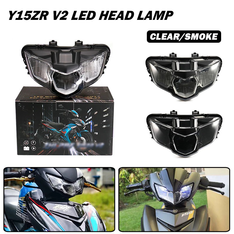 Yamaha Y15ZR V2 LC135FI V8 Headlight LC V8 Y15 Lampu Depan Terang Headlamp Smoke Clear LED Head ...