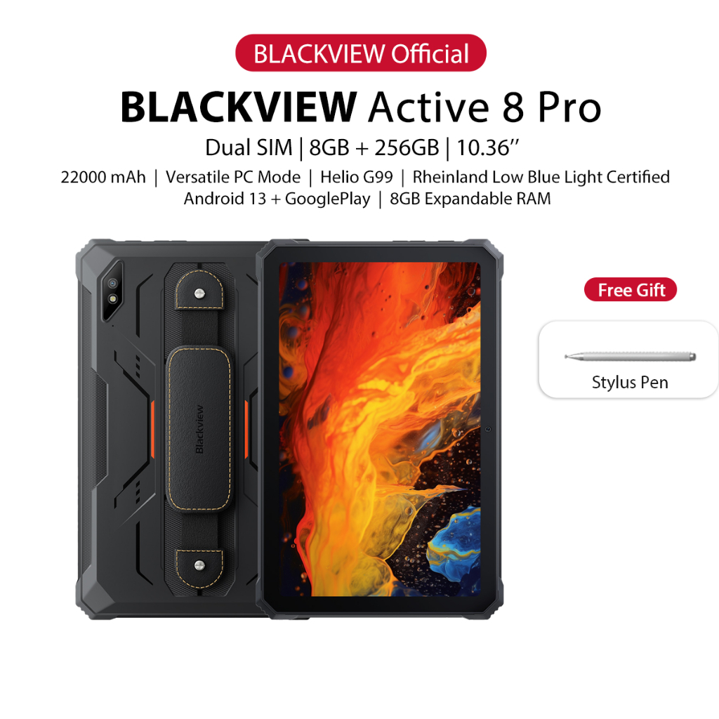 Blackview Active 8 Pro Rugged Tablet Android (10.36'' / 8GB + 256GB) 22000mAh | Shopee Malaysia