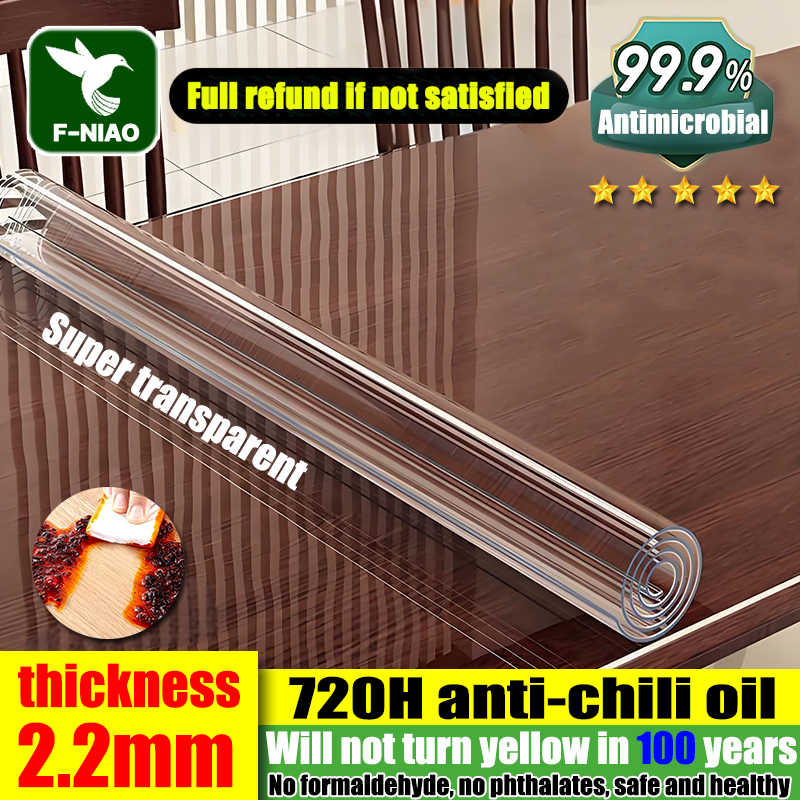 [200% Transparent] 2.2mm pvc plastic table mat alas meja plastik ...