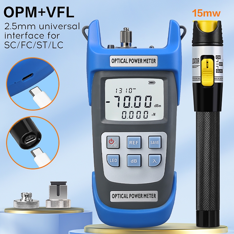 Optical fiber power meter rechargeable -70~10dBm/ - 50~26dBm vision ...