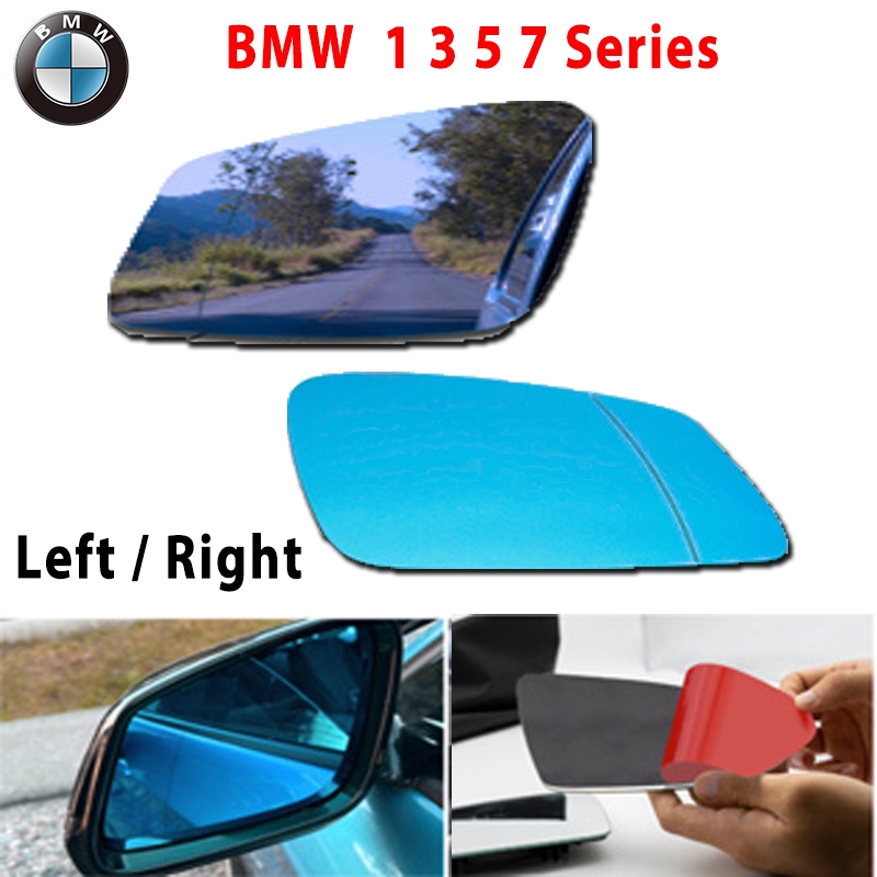 BMW 1 3 5 7 Series Blue Side Mirror Rearview Wing Glass Wide Angle ...