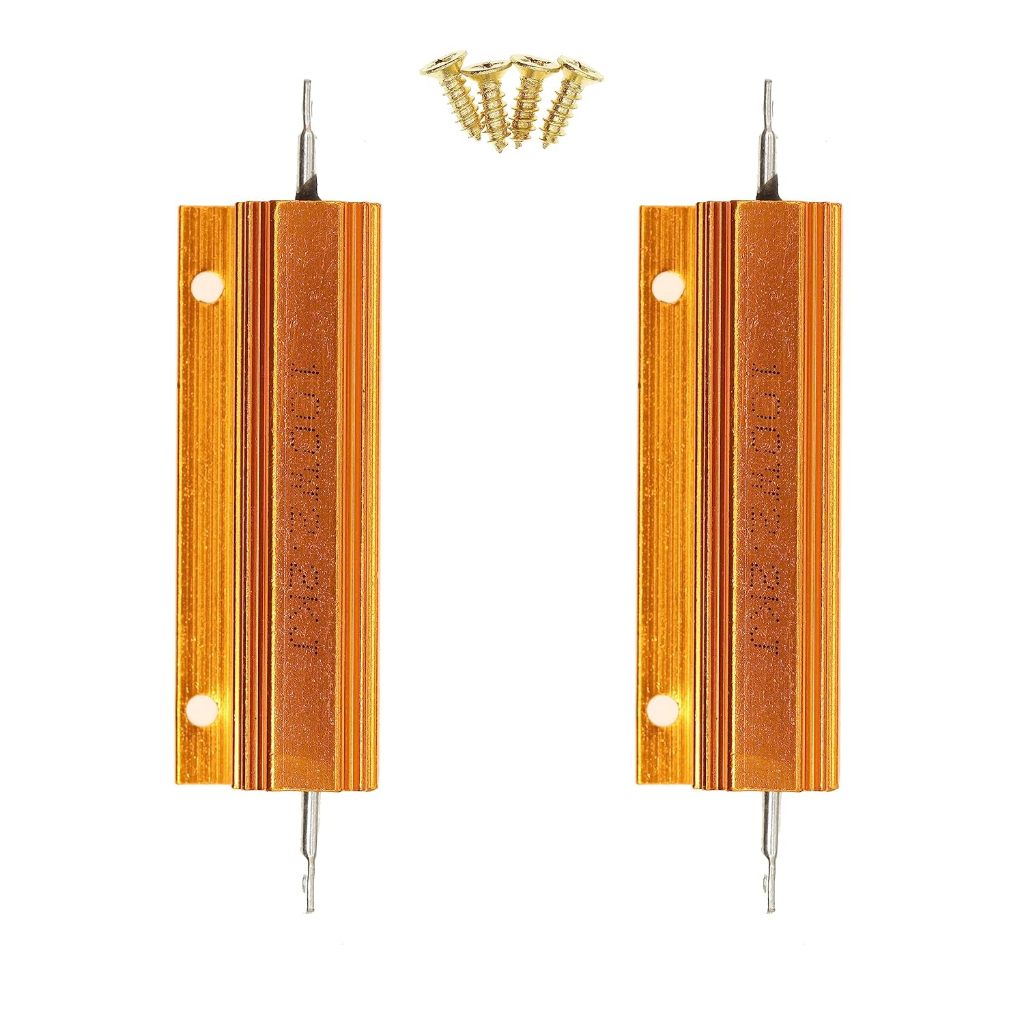 2 Pcs 100W High Power Aluminum Housed WireWound Resistor with Screws 0. ...