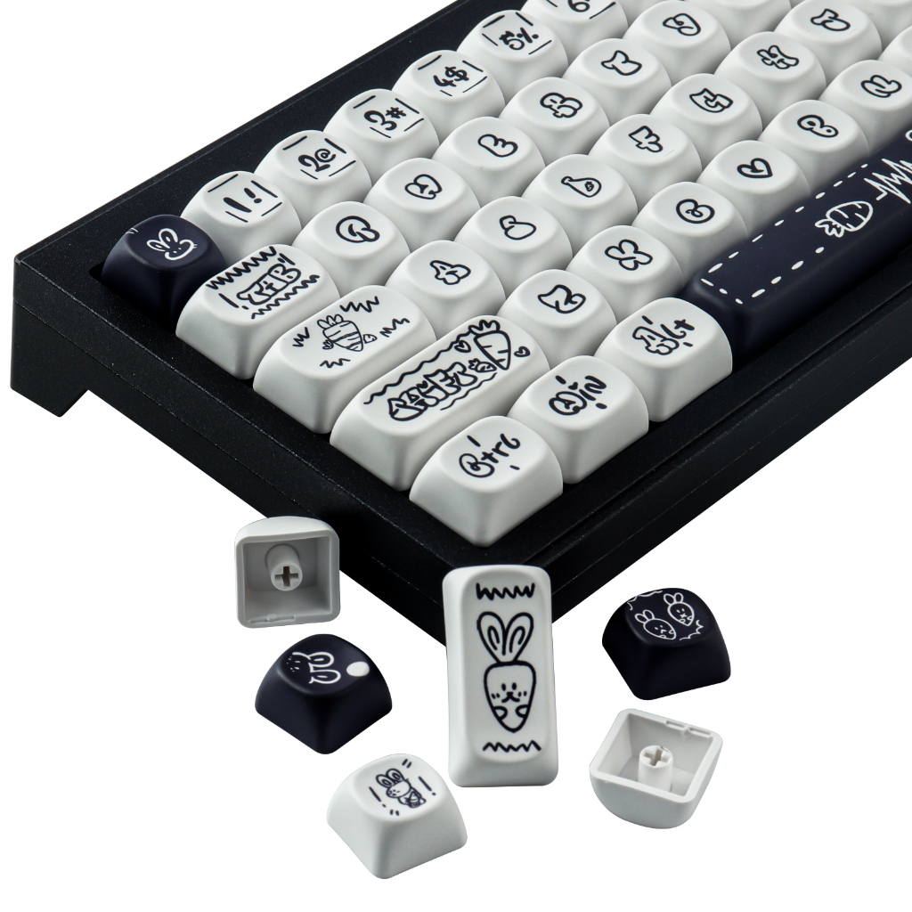 Carrot Rabbit keycaps 130 Keys keycaps MOA Profile DYE-SUB Personalized ...