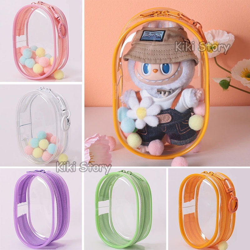17CM Labubu V1 Transparent Bag LABUBU Macarons Keychain Bags Pendant ...