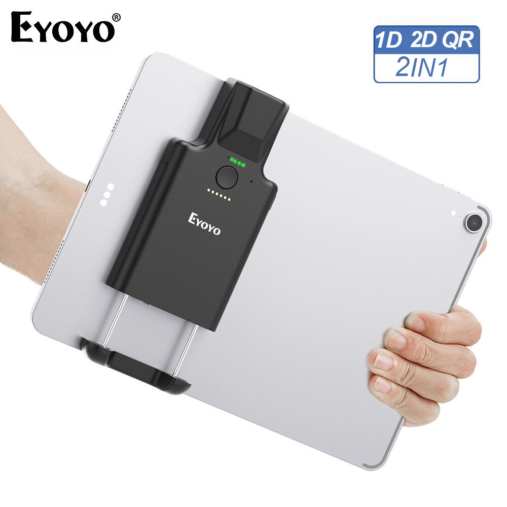 Eyoyo Portable Wireless 2D Barcode Scanner Via Bluetooth QR Code Reader ...