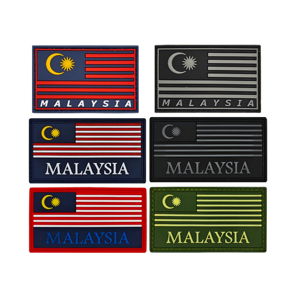 PVC 3D Malaysian Flag Soft Rubber Patch Velcro Hook | Shopee Malaysia