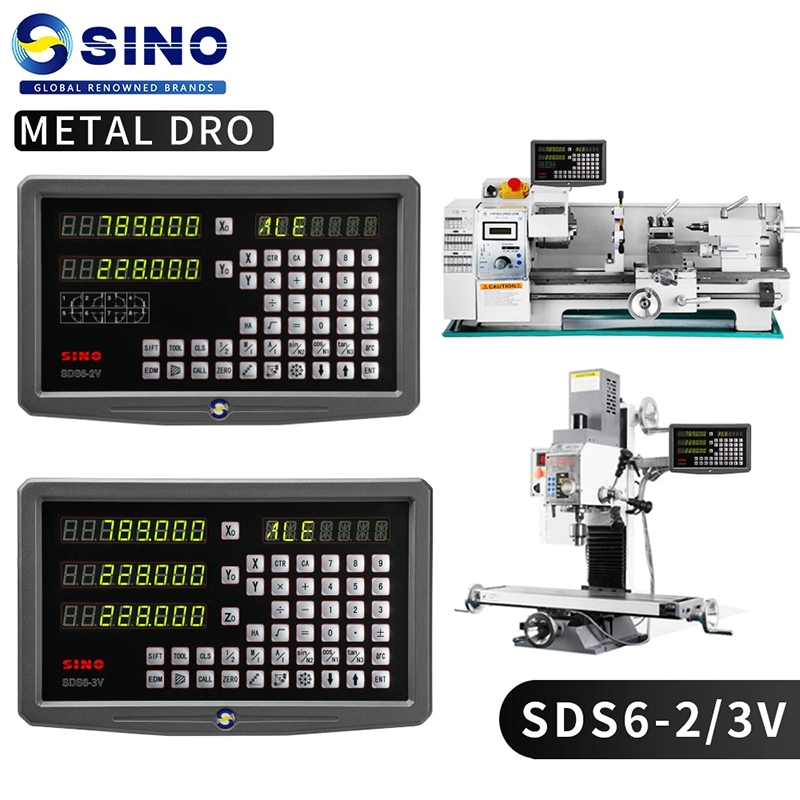 SINO SDS6-2V 3V 2 3 Axis DRO Digital Readout 5u KA-300 Grating Ruler Linear Scale Optical ...
