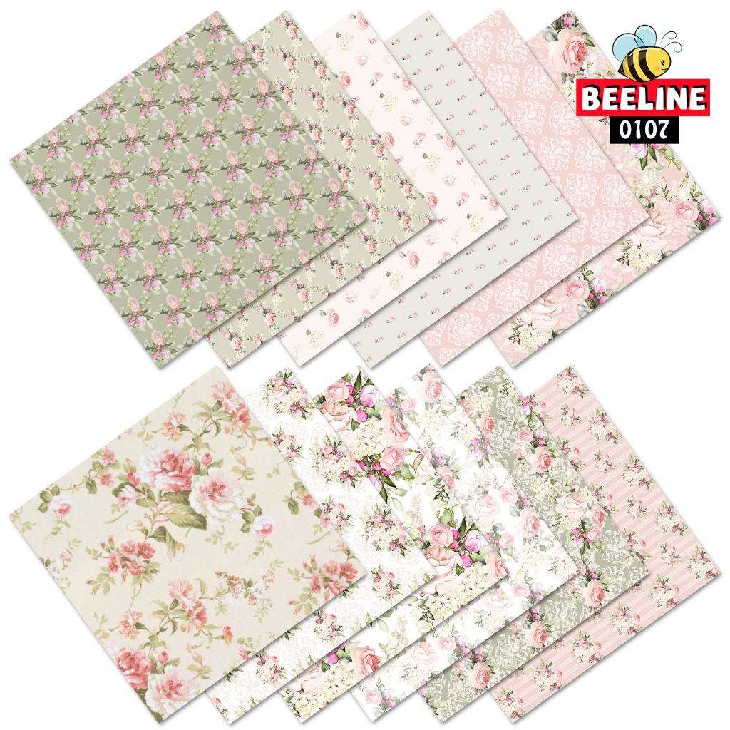Beeline Vintage Scrap Paper 15cm Origami Scrapbook paper Flower Pattern ...