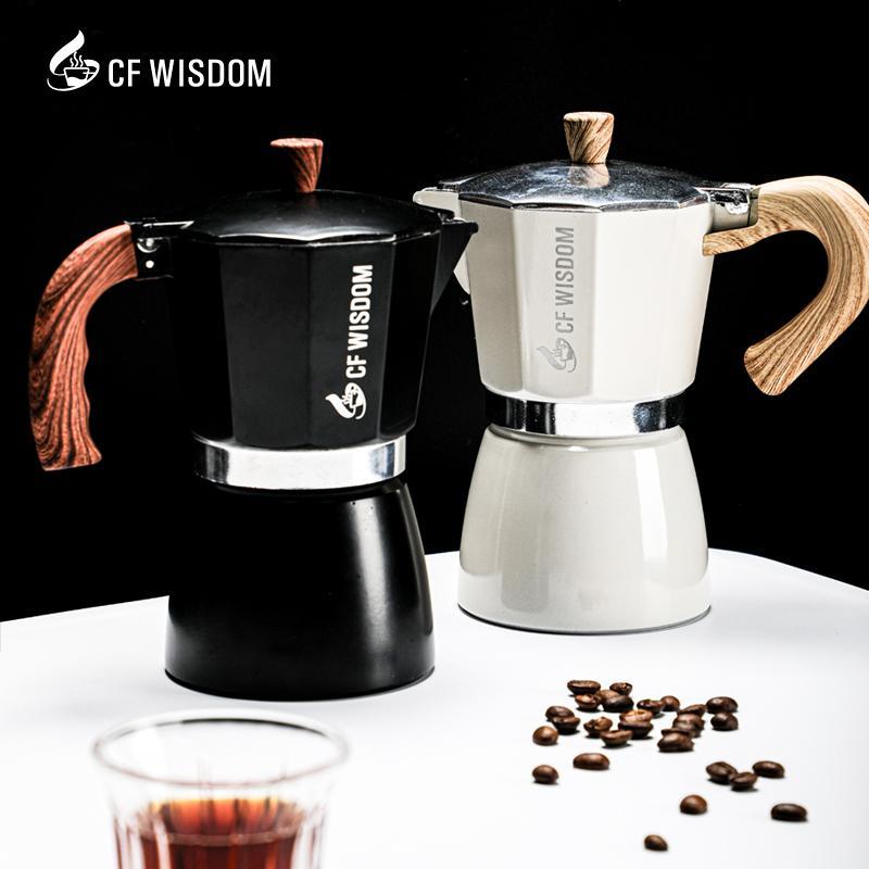 CF WISDOM Coffee Pot moka Pot Classic Octagonal Aluminum Pot Turkish ...