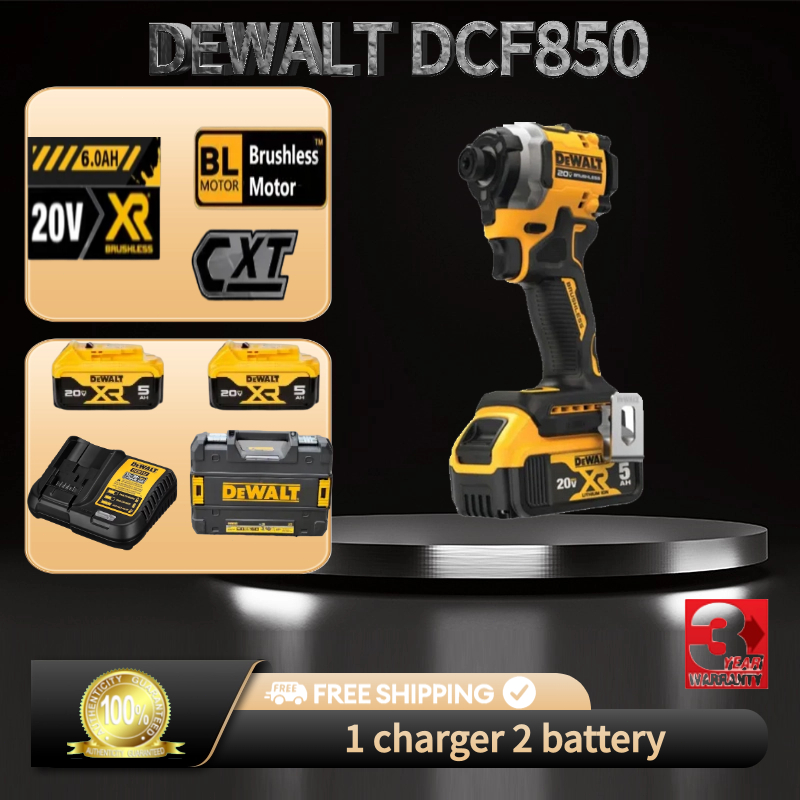 Dewalt DCF850 Brushless Electric Screwdriver, Cordless Electric Impact Drill, Power Tools, Set ...