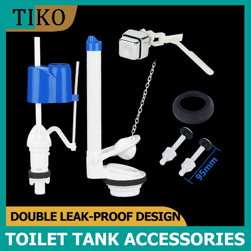 Universal Toilet Tank Replacement Kit Toilet Water Tank Inlet Valve Double Flush Drain Valve ...
