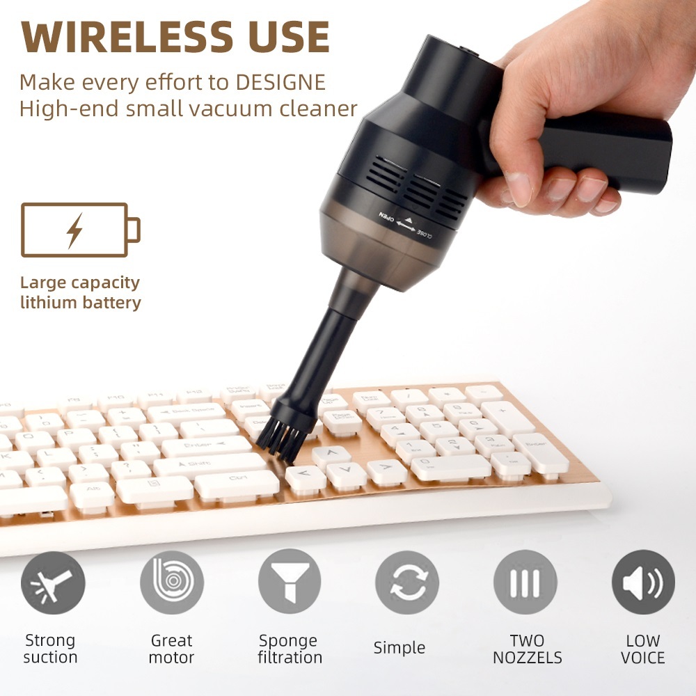 Computer Mini Vacuum USB Keyboard Cleaner PC Laptop Brush Dust Cleaning ...