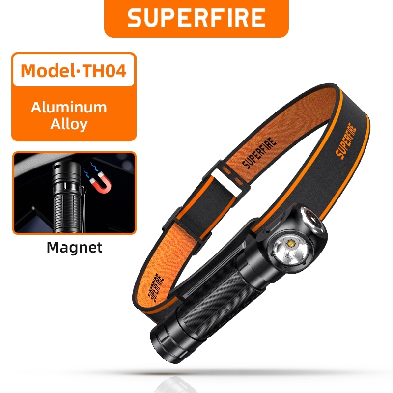SUPERFIRE TH04 5W Super Bright Head Flashlight Headlamp USB-C ...