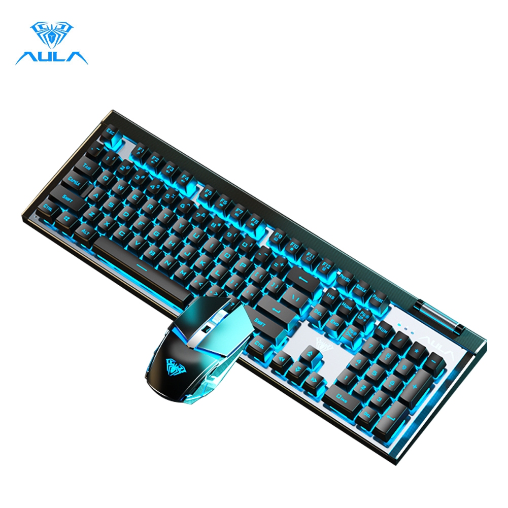 AULA T610 Wireless Gaming keyboard Mouse Combo Mechanical Feel ...