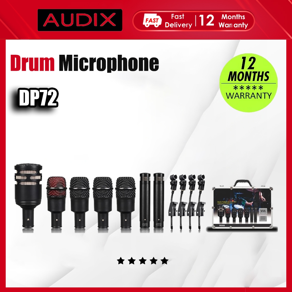 AUDIX DP72 7-piece drum microphone kit, capacitor moving drum, snare ...
