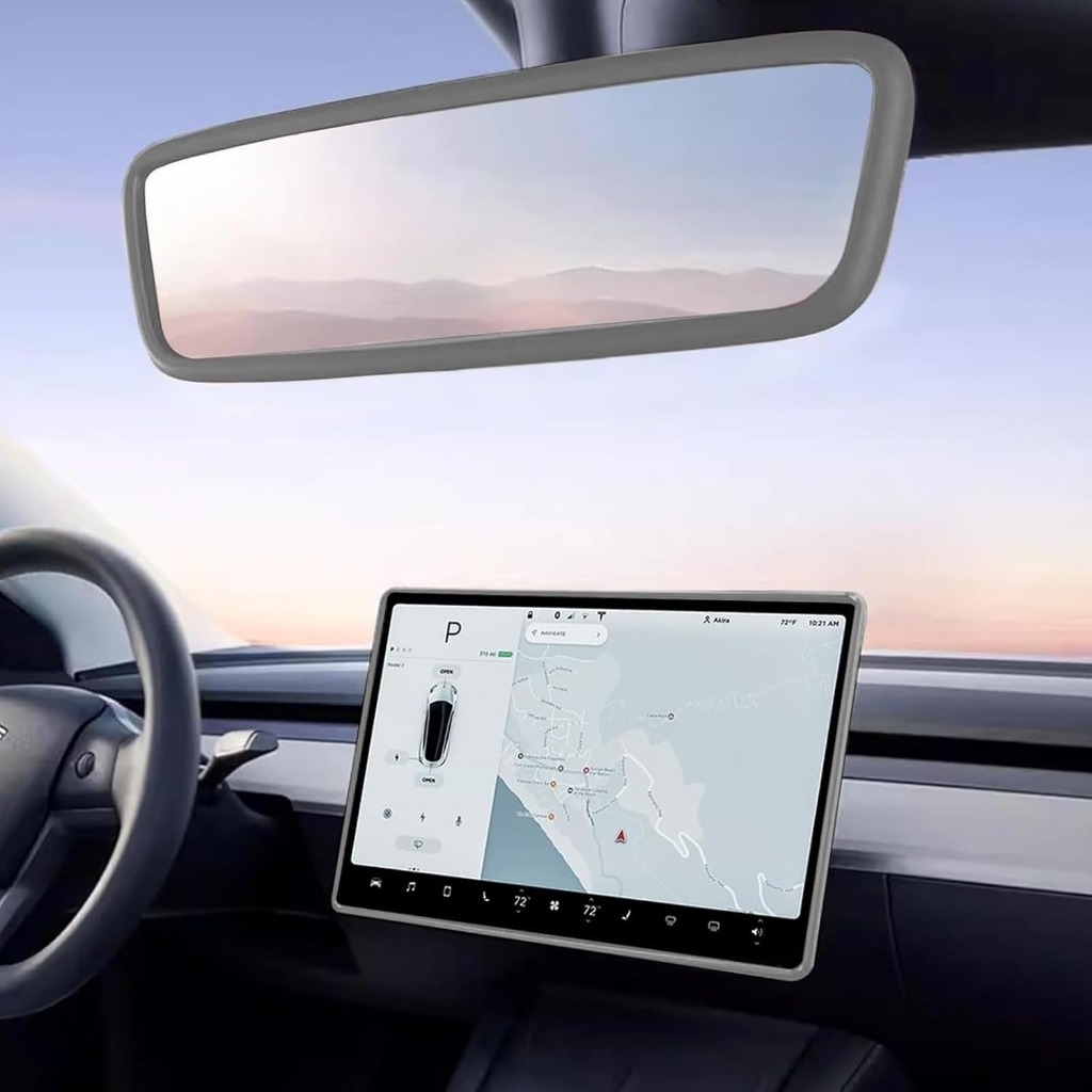 Tesla Model 3/Y Silicone Screen Protector Tesla Rearmirror Protect ...