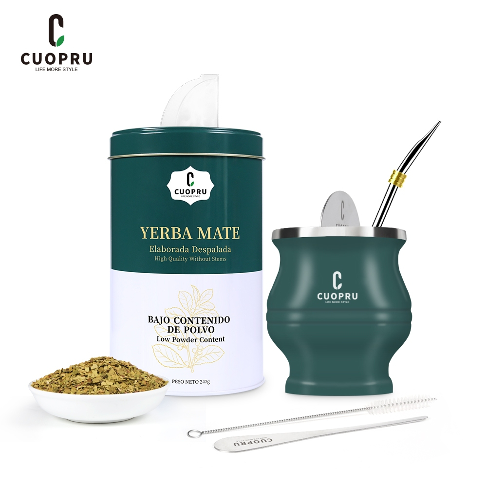 CUOPRU stemless yerba mate with tea can, light luxury 304 stainless ...